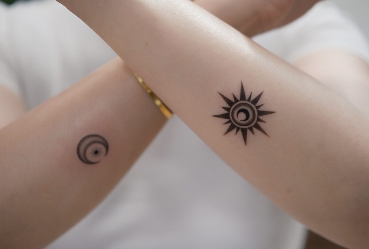 Celestial Balance: The Allure of Sun and Moon Tattoos for Women - women ...